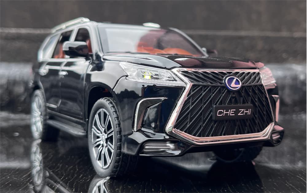 EROCK Exquisite car Model 1/24 Lexus 570 Off-Road in Luxury SUV Model Car, Zinc Alloy Pull Back Toy car with Sound and Light for Kids Boy Girl Gift