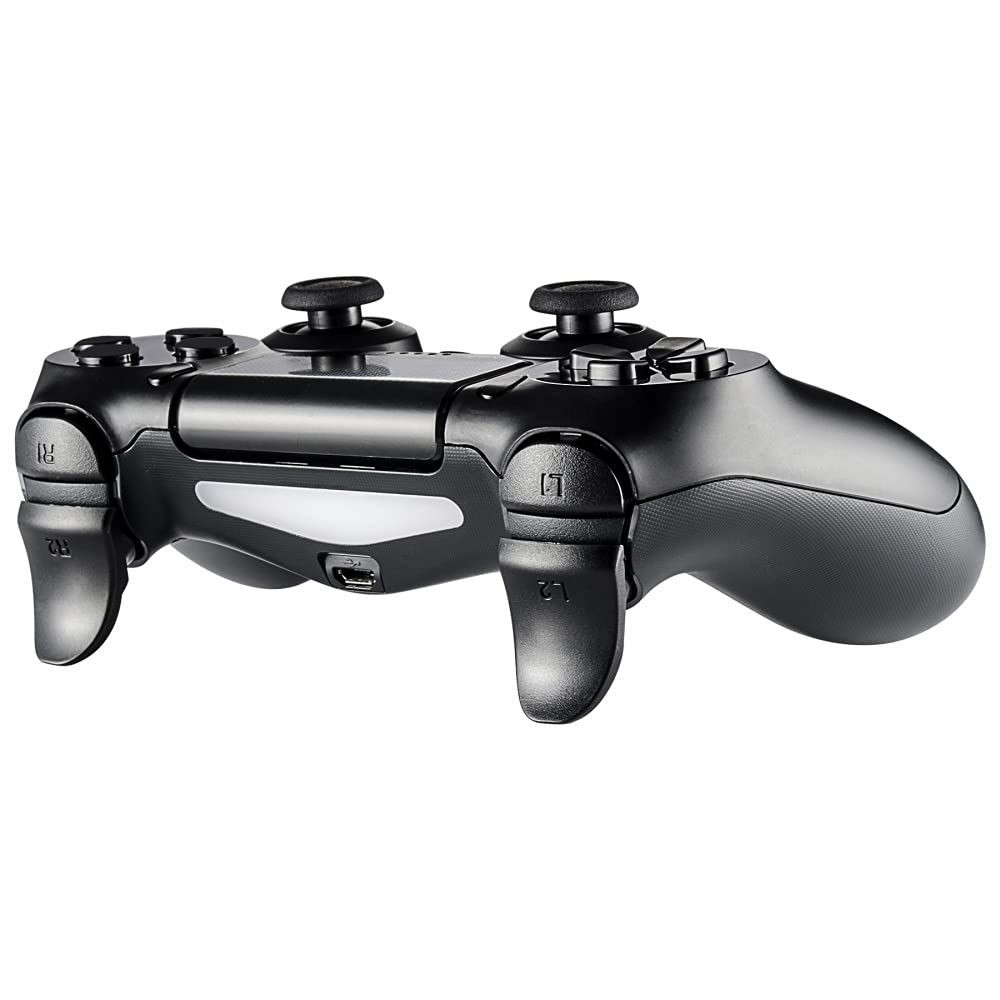 eXtremeRate Black 2 Pair Custom Trigger Extenders L2 R2 Buttons for PS4 Controller, Game Improvement Adjusters for PS4 Pro Slim Controller