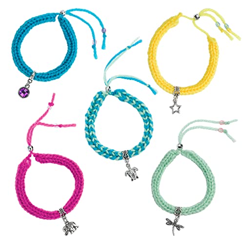Creativity for Kids Quick Knit Charm Bracelets - Create 10 DIY Friendship Bracelets, Kids Jewelry Making Kit