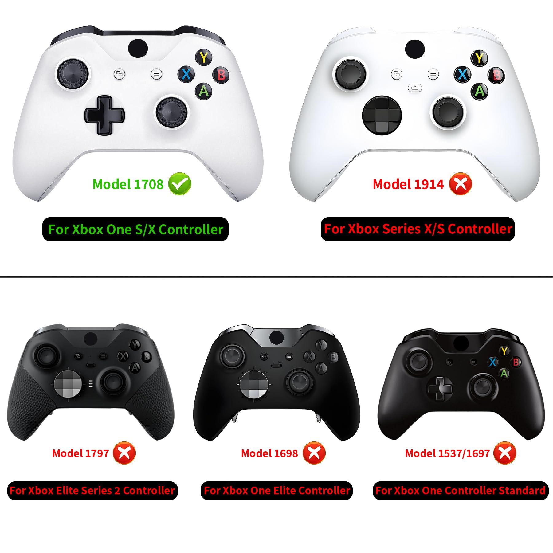 eXtremeRate Soft Touch Scary Party Patterned Faceplate Cover, Front Housing Shell Case Replacement Kit for Xbox One X S Controller - Controller Not Included