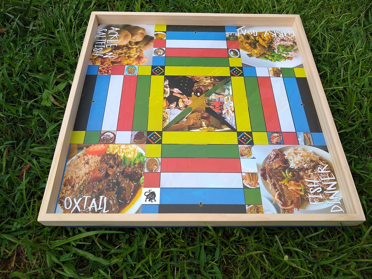 Jamaican Ludo Food Edition (Ludi/Ludy/Loodi) | 24in x 24in Board Game | Family Game Night Activity | Fun Easy Multi-Player Entertainment