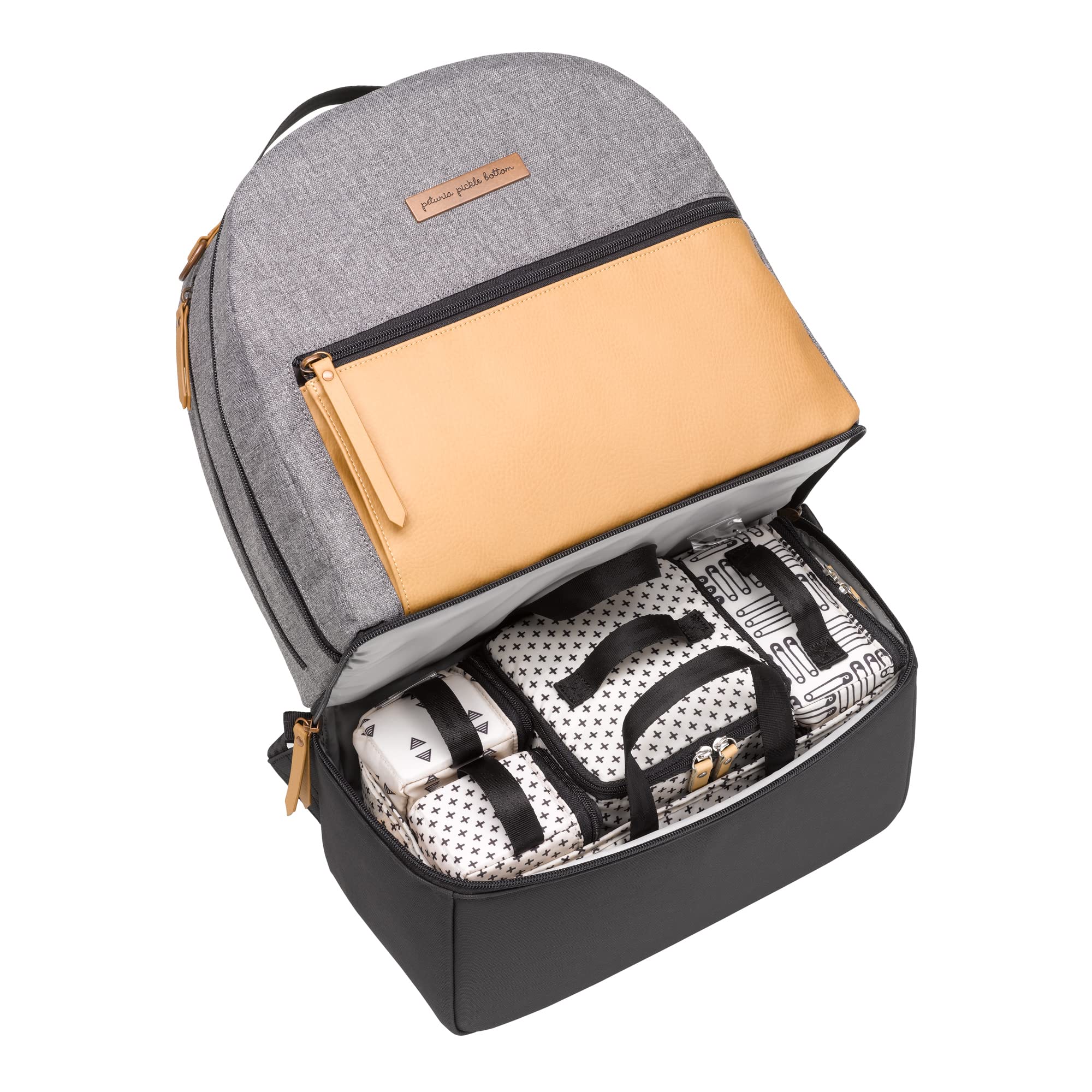 Petunia Pickle Bottom Axis Backpack | Baby Bag | Diaper Bag Backpack | Baby Bottle Bag for Parents | Stylish Baby Bag Organizer| Sophisticated and Spacious Backpack for On The Go Moms | Camel/Graphite