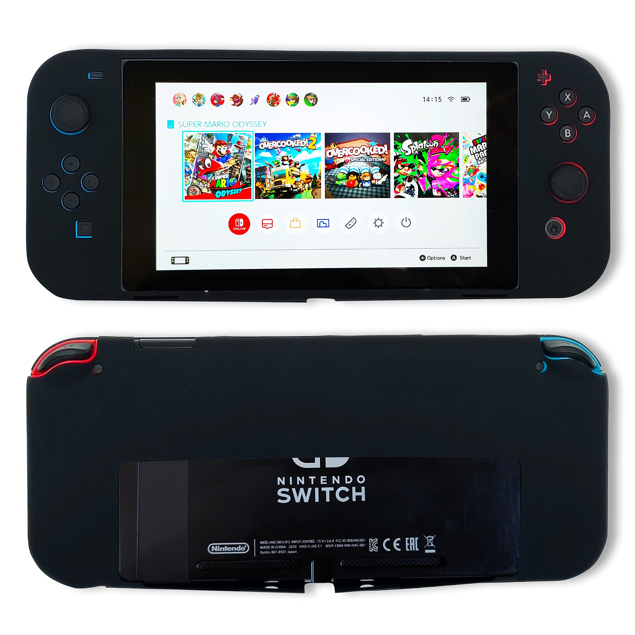 Protective Case for Nintendo Switch, Soft Silicone Slim Case Cover Compatible with Nintendo Switch OLED. (Black 1PCS)