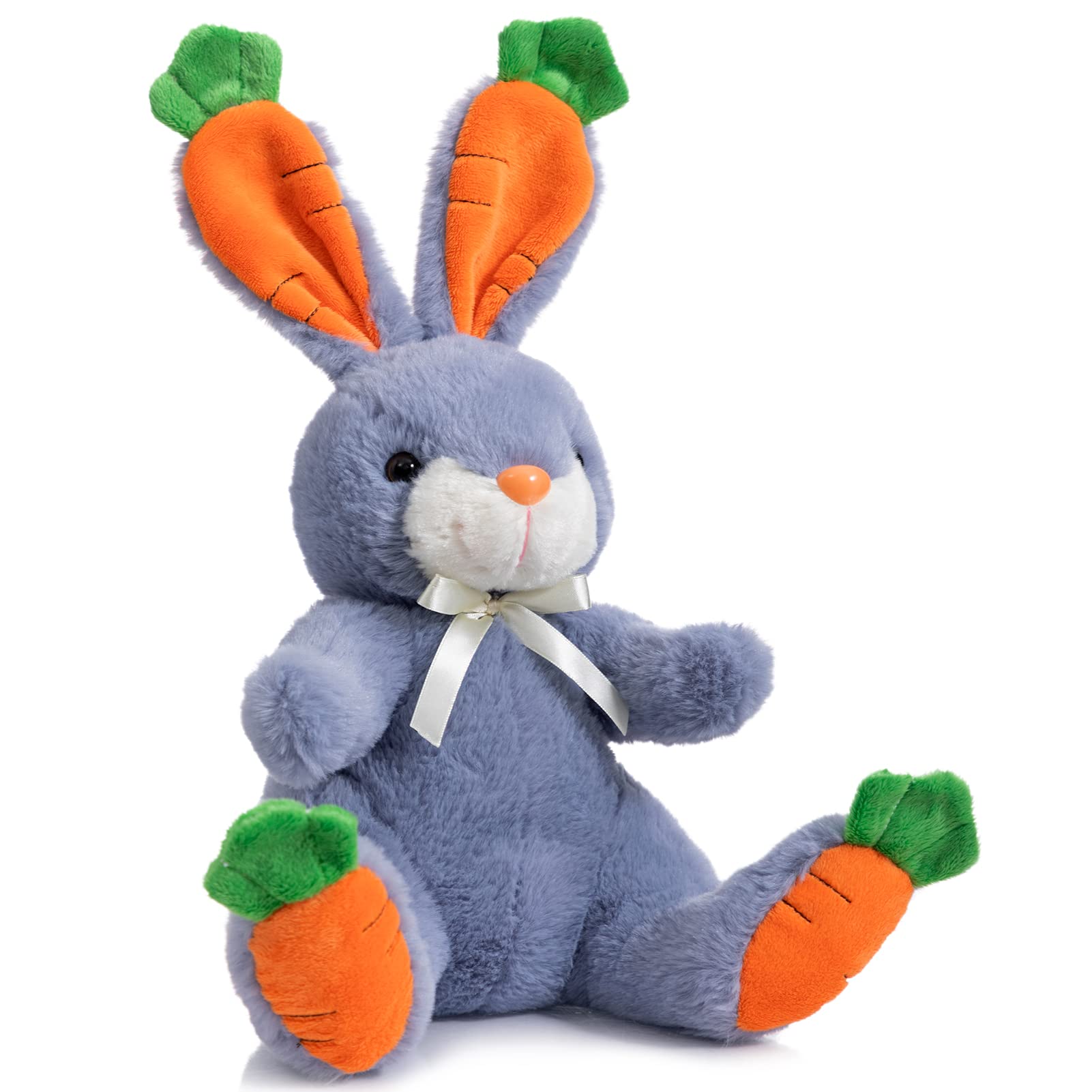 HollyHOME Plush Bunny Stuffed Animal Cute Carrot Rabbit Plush Birthday Easter Gift for Kids 15 inch