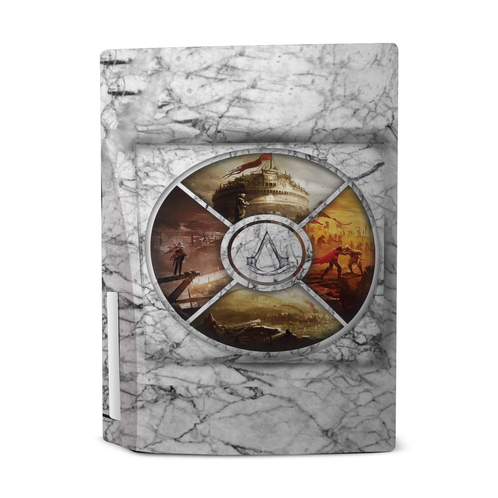 Head Case Designs Officially Licensed Assassin's Creed Logo Brotherhood Graphics Matte Vinyl Faceplate Sticker Gaming Skin Decal Cover Compatible With Sony PlayStation 5 PS5 Disc Edition Console