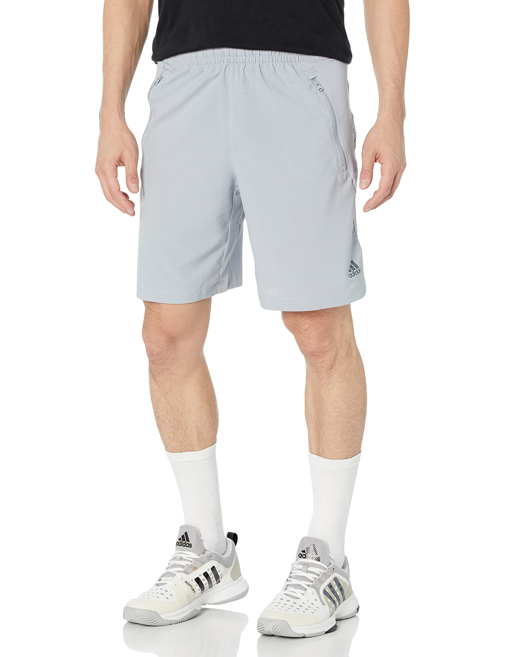adidas Men's High Intensity Mesh Training Shorts, Halo Silver, Medium