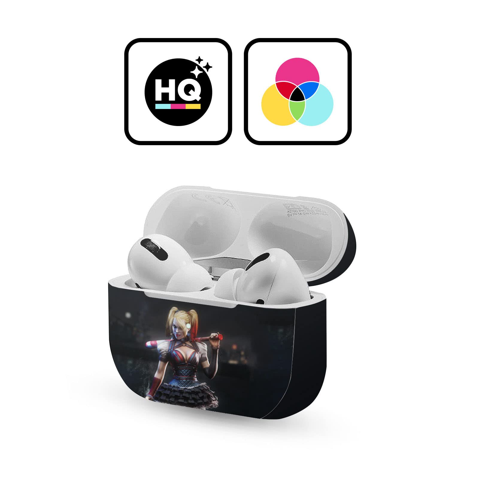 Head Case Designs Officially Licensed Batman Arkham Knight Harley Quinn Characters & Graphics Matte Vinyl Sticker Skin Decal Cover Compatible with Apple AirPods 3 3rd Gen
