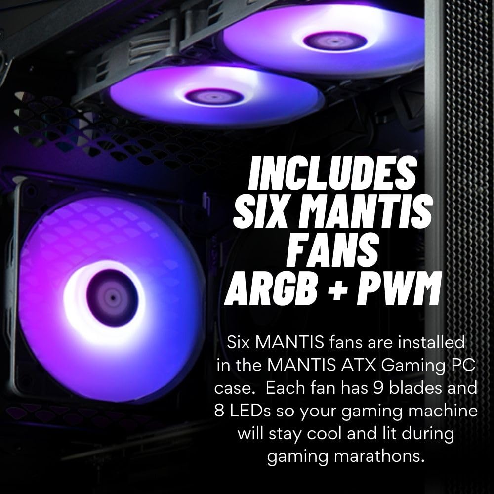 Empowered PC Mantis V2 Gaming Desktop (NVIDIA GeForce RTX 3070 (>4060 TI), Intel 24-Core i9-14900KF Processor, 32GB DDR5 RAM, 512GB NVMe SSD + 2TB HDD, WiFi 6, Windows 11 Home) Gamer Computer