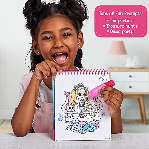 Horizon Group USA Love, Diana Water Reveal Pad, Love Diana Art Set, Less Mess Watercolor Kit, Includes 8 Page Activity Book, Refillable Water Pen, Water Reveal Activities & More, Great for Kids 3+