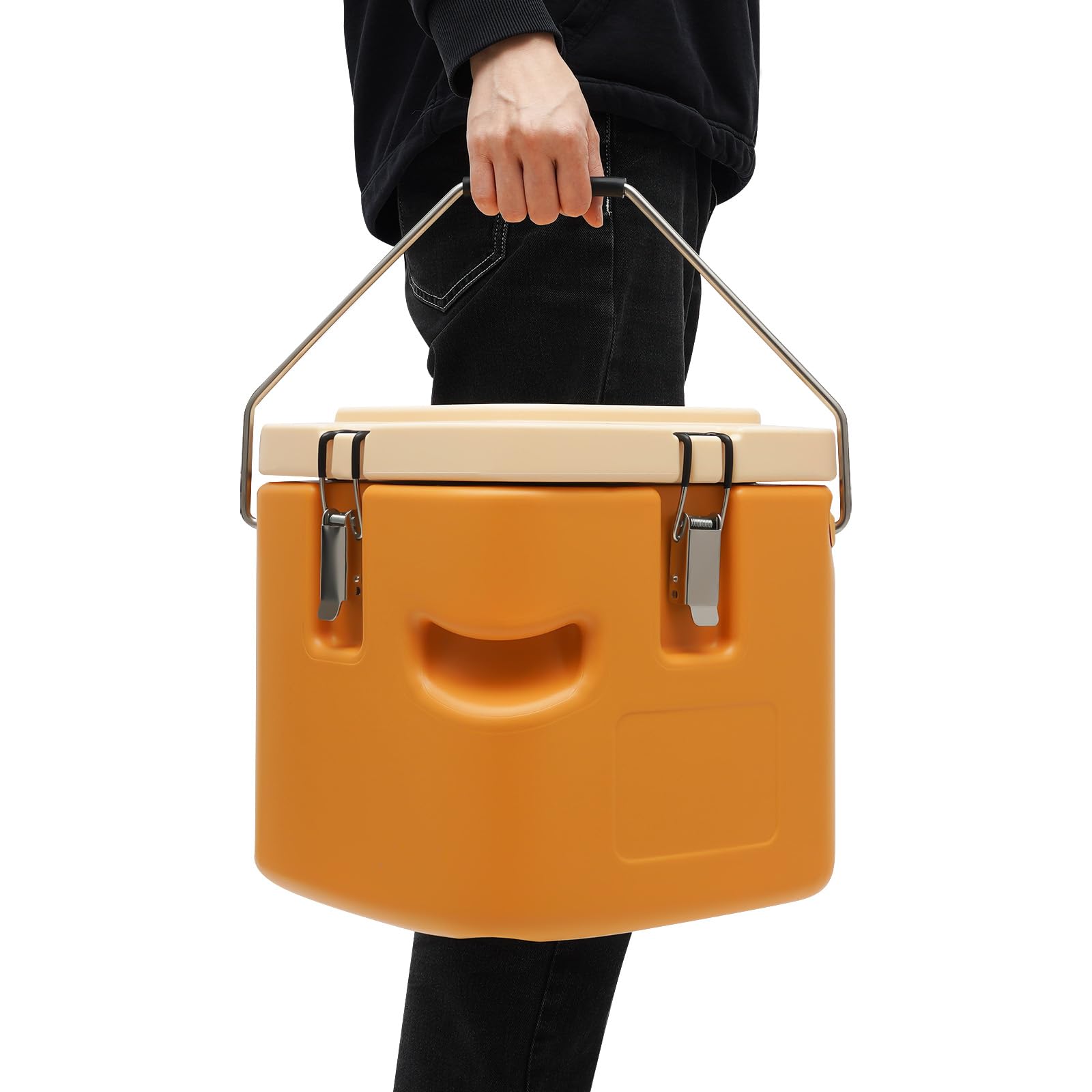 Bulelula 10QT Insulated Soup Container Commercial Food Warmer for Hot&Cold Food, 2.5 Gallon Hot Box for Catering, Food Cooler Soup Carrier for Restaurant, Canteen, Home 6H Insulation Time (Yellow)