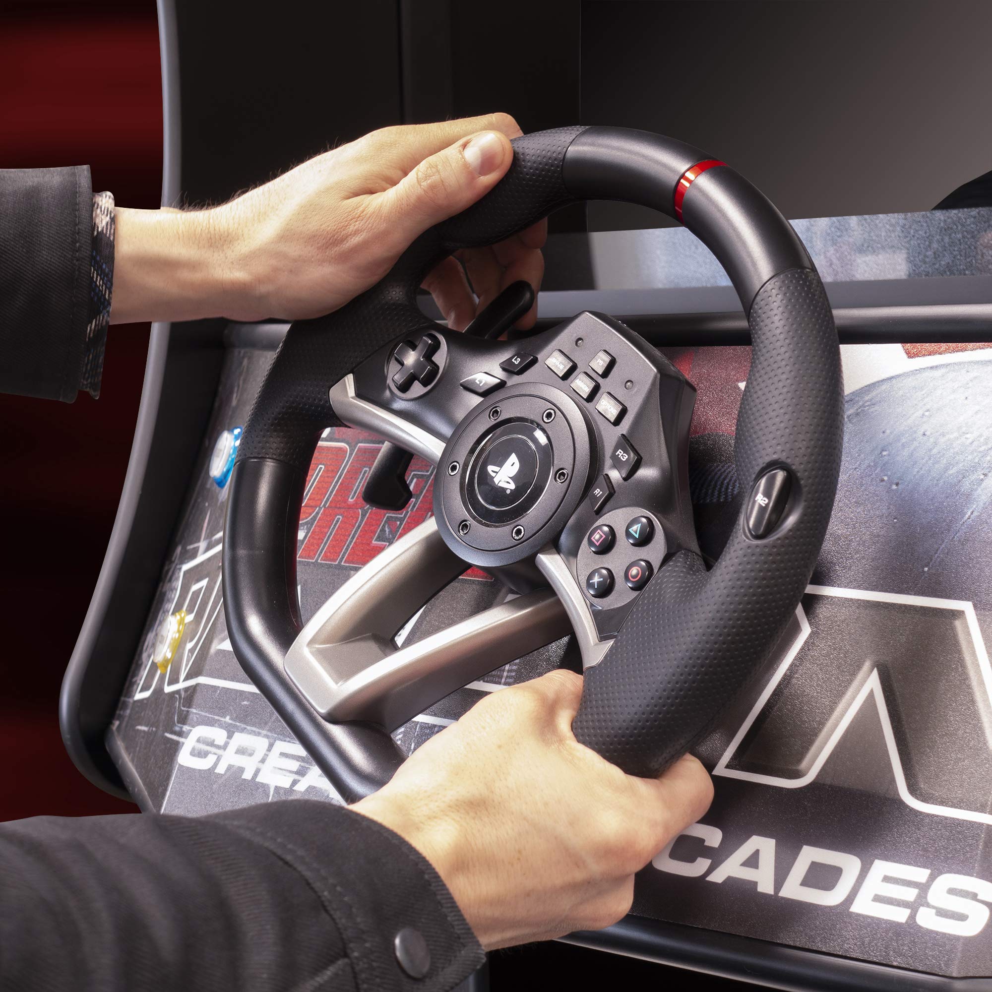 Creative Arcades Full Size Commercial Grade Seated Racing Arcade Machine | 107 Racing Games | 32" LCD Screen | Seat | Steering Wheel | Pedals | 3 Year Warranty
