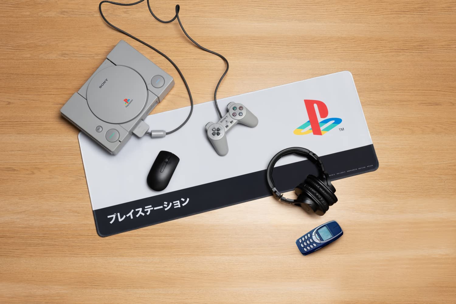 PlayStation Heritage Desk Mat, Large Gaming Mouse Pad for Desk 30 x 80 cm, 12" x 31"