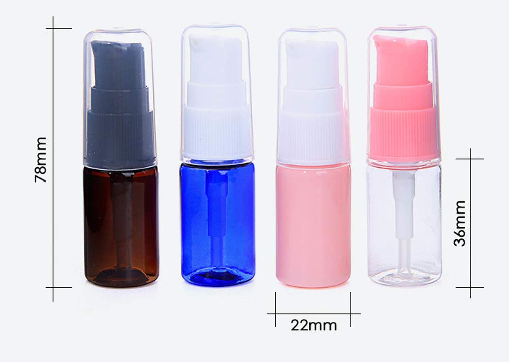 erioctry 10ML Portable Empty Refillable Bottle Cream Shampoo Lotion Treatment Pump Bottle with Cap Travel Bottles Toiletries Liquid Container for Cosmetic Make-up Pack of 6 (Brown)