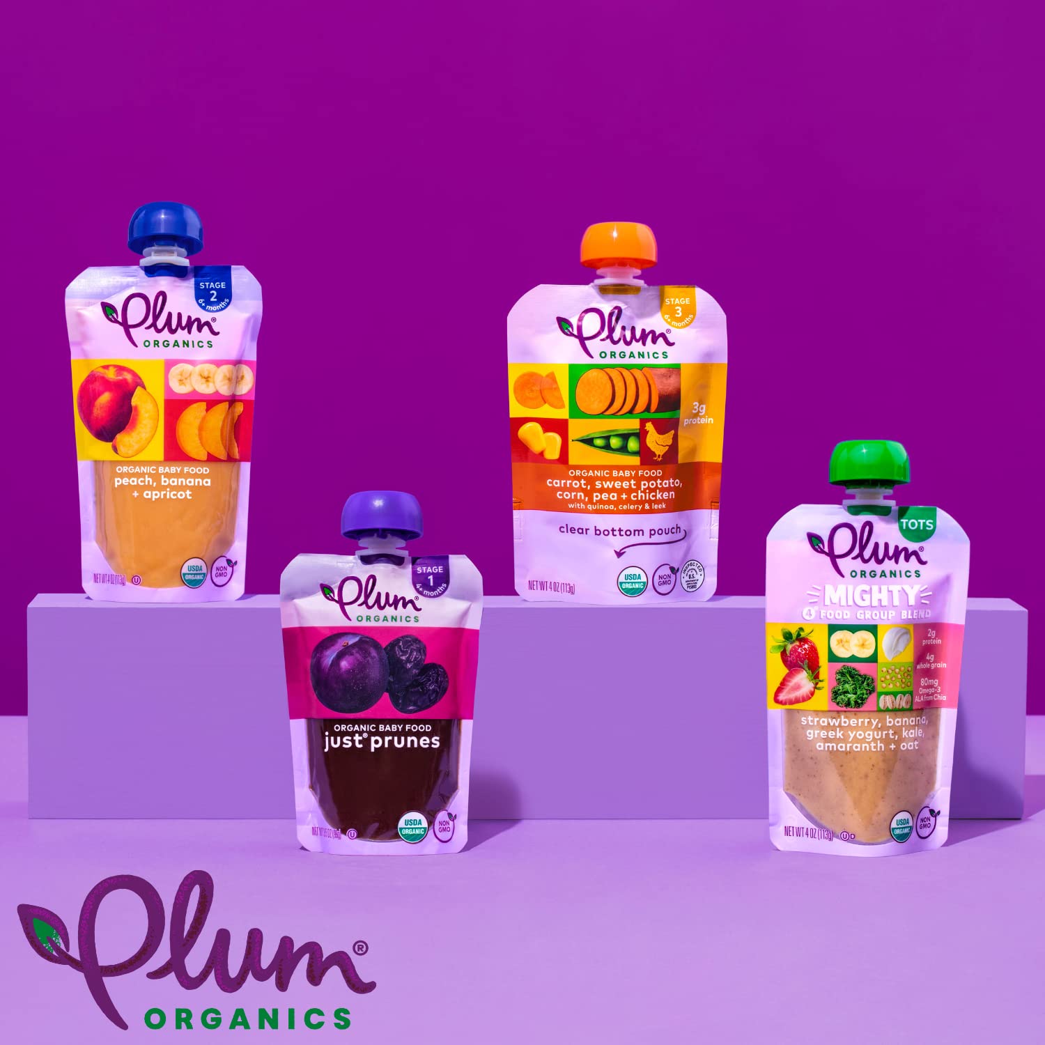 Plum Organics Stage 1, Organic Baby Food, Just Sweet Potato, 3 Oz