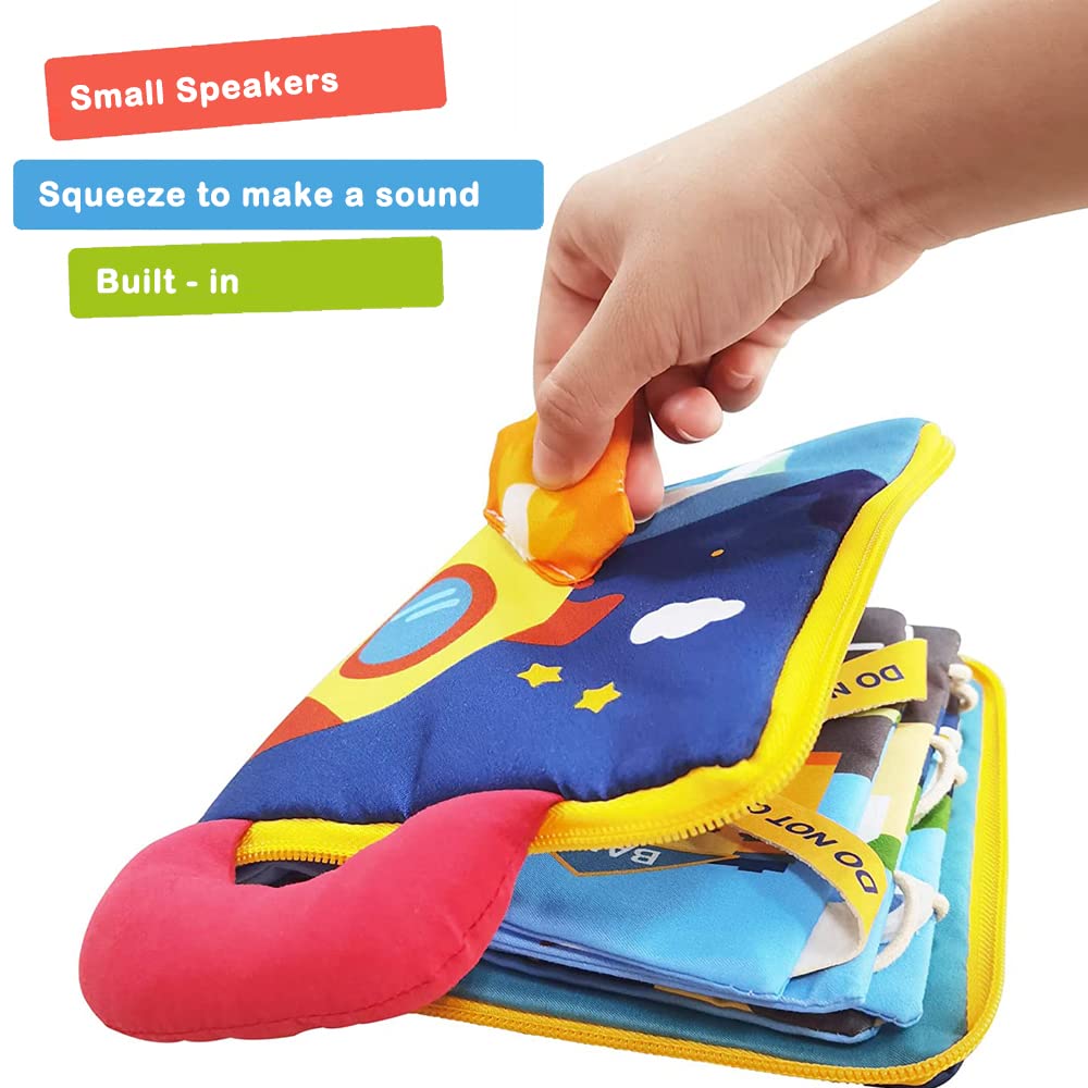 Felt Quiet Books - 9 Kinds Vehicle Identify Skill Boys and Girls, Ultra Soft Baby Book Touch and Feel Cloth Book, 3D Books Fabric Activity for Babies /Toddlers, Learning to Sensory Book、Busy Book