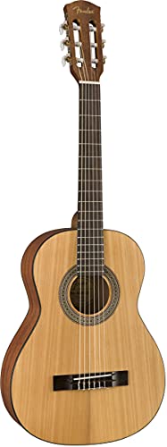 Fender Acoustic Classical Guitar, with 2-Year Warranty, Small Beginner Guitar (3/4 Size) with Nylon Strings (Easier on Fingers), Includes Guitar Bag