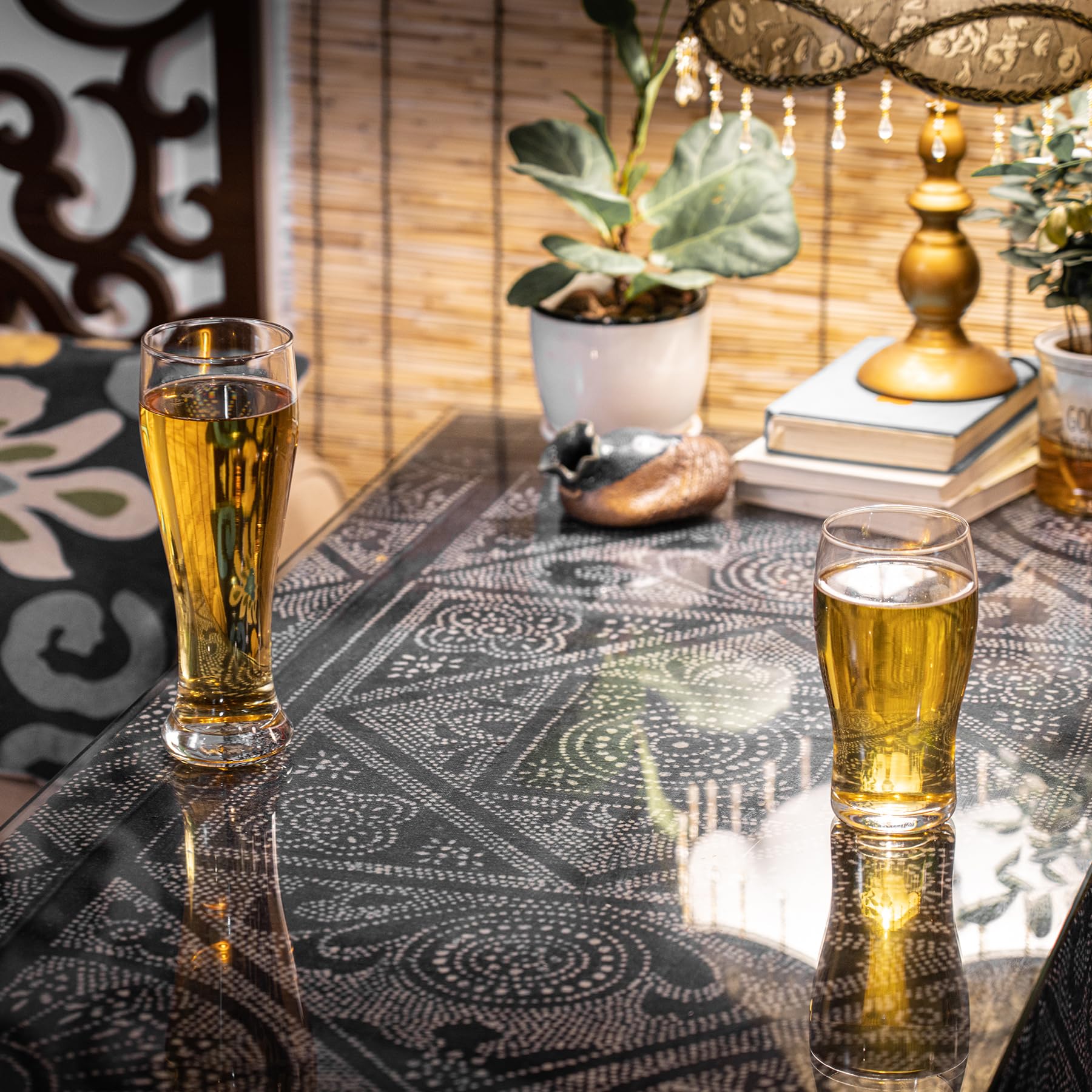 Burns Glass Bar Glasses, Classic Pilsner Glass Tall Beer Glasses with Heavy Base, 24 Oz. (Set of 2)