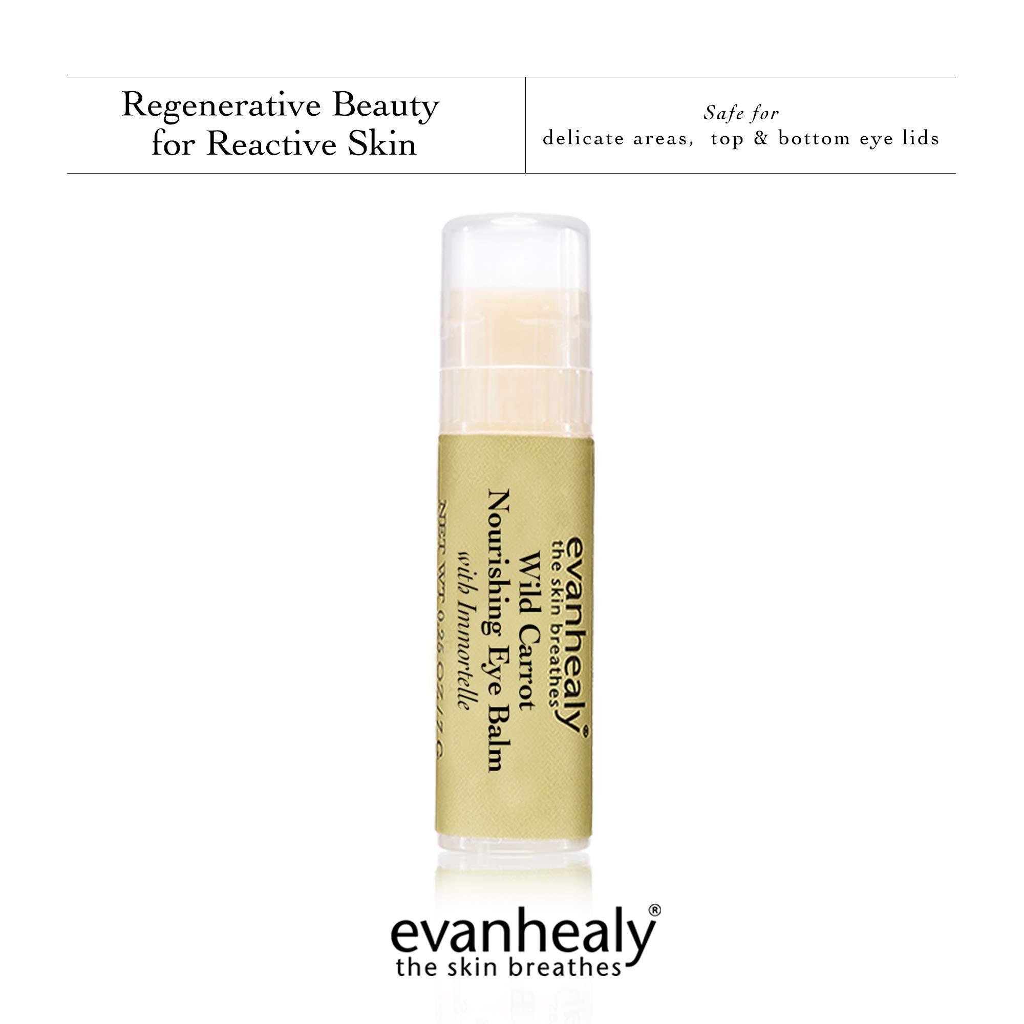 evanhealy Wild Carrot Immortelle Eye Balm | Organic Travel Moisturizer Stick | Hydrating Balm to Brighten Skin Around Eyes, Face, & Body | On the Go Moisturizer