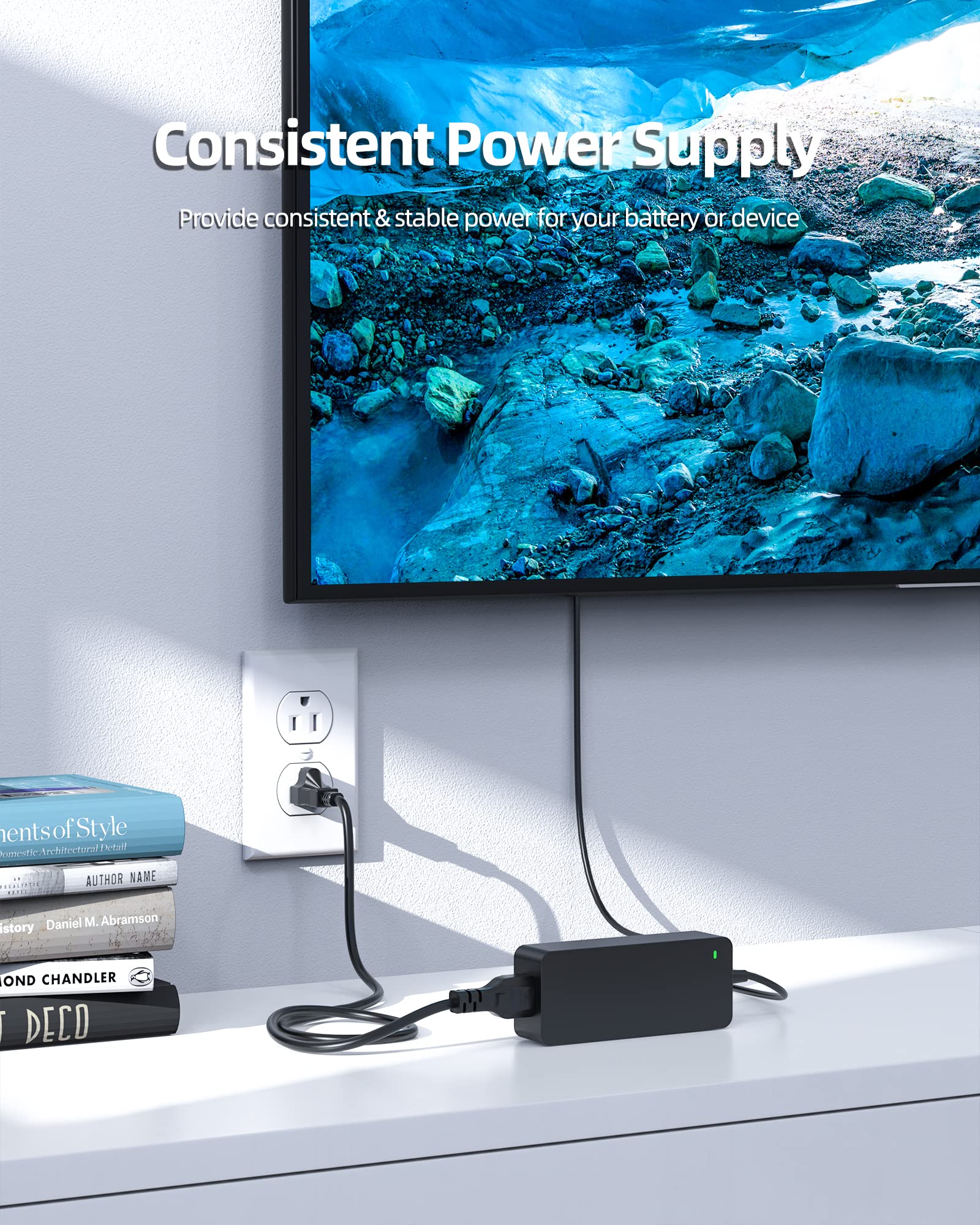 Superer AC Charger Fit for Sony LCD TV KDL-40W650D Power Supply Adapter Cord