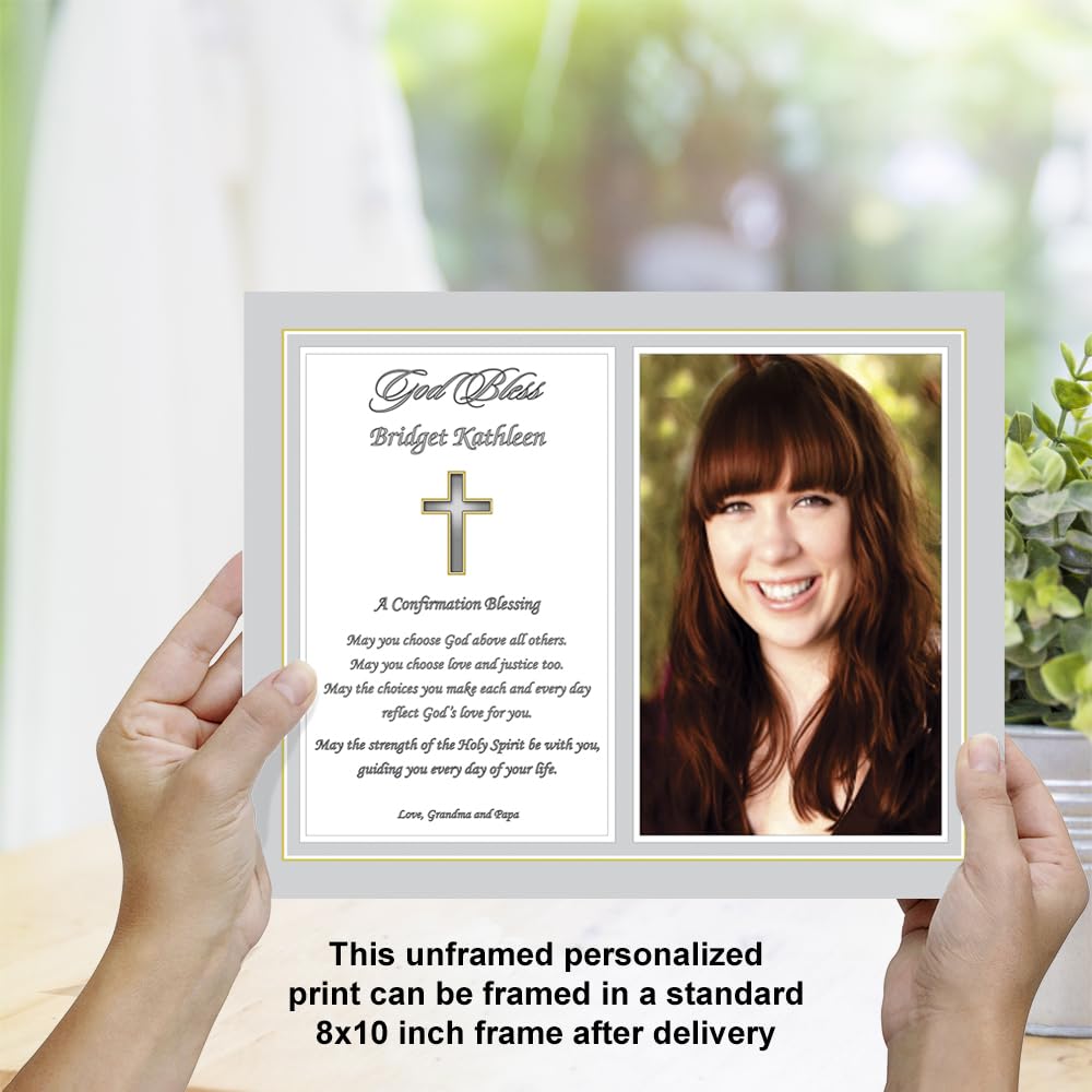 Poetry Gifts Confirmation for Girls or Boys, Sweet Personalized Blessing for Him or Her, 8x10 Inch Custom Print