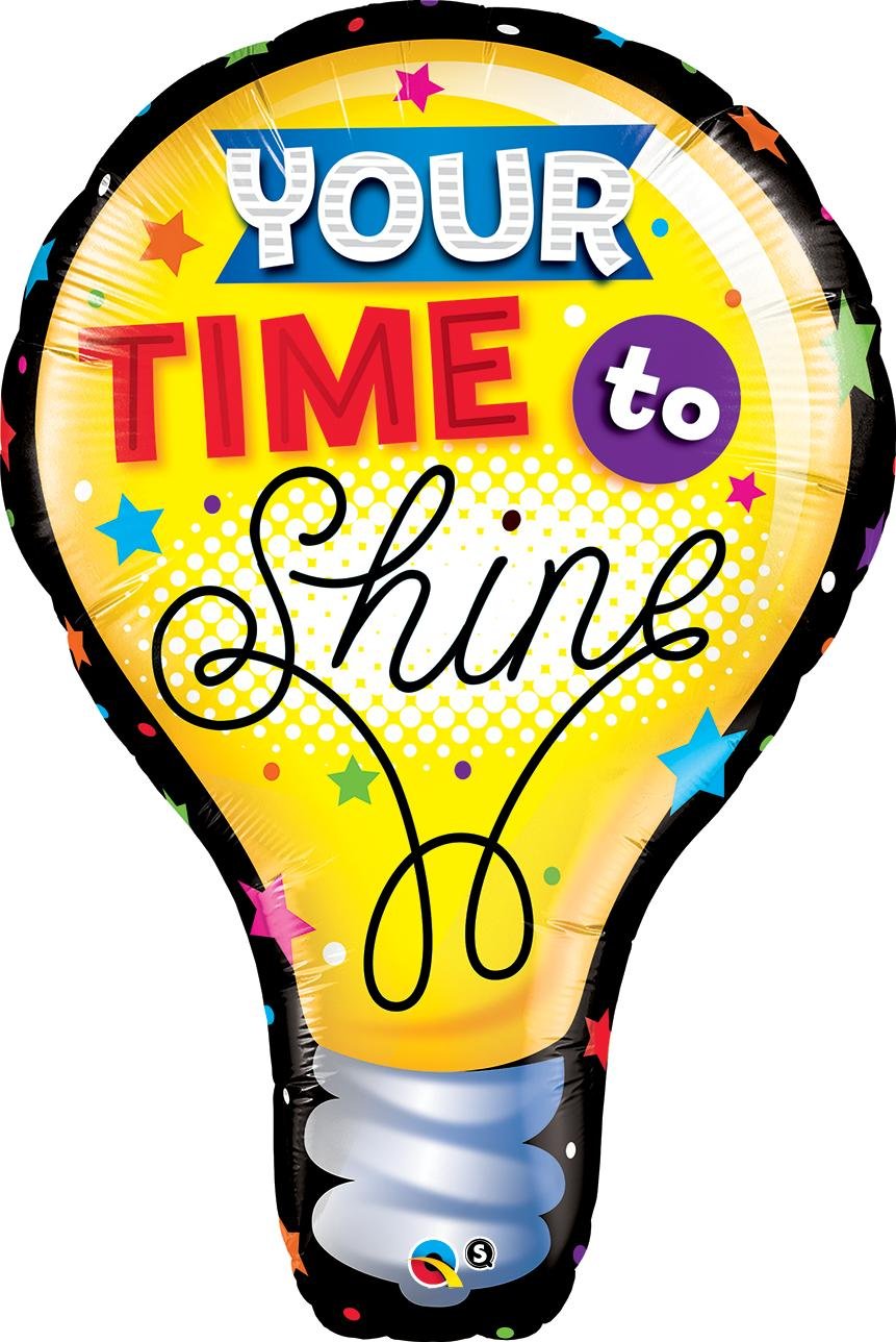 Burton & Burton Your Time to Shine Graduation Light Bulb Shape Suprafoil Balloon, 40"