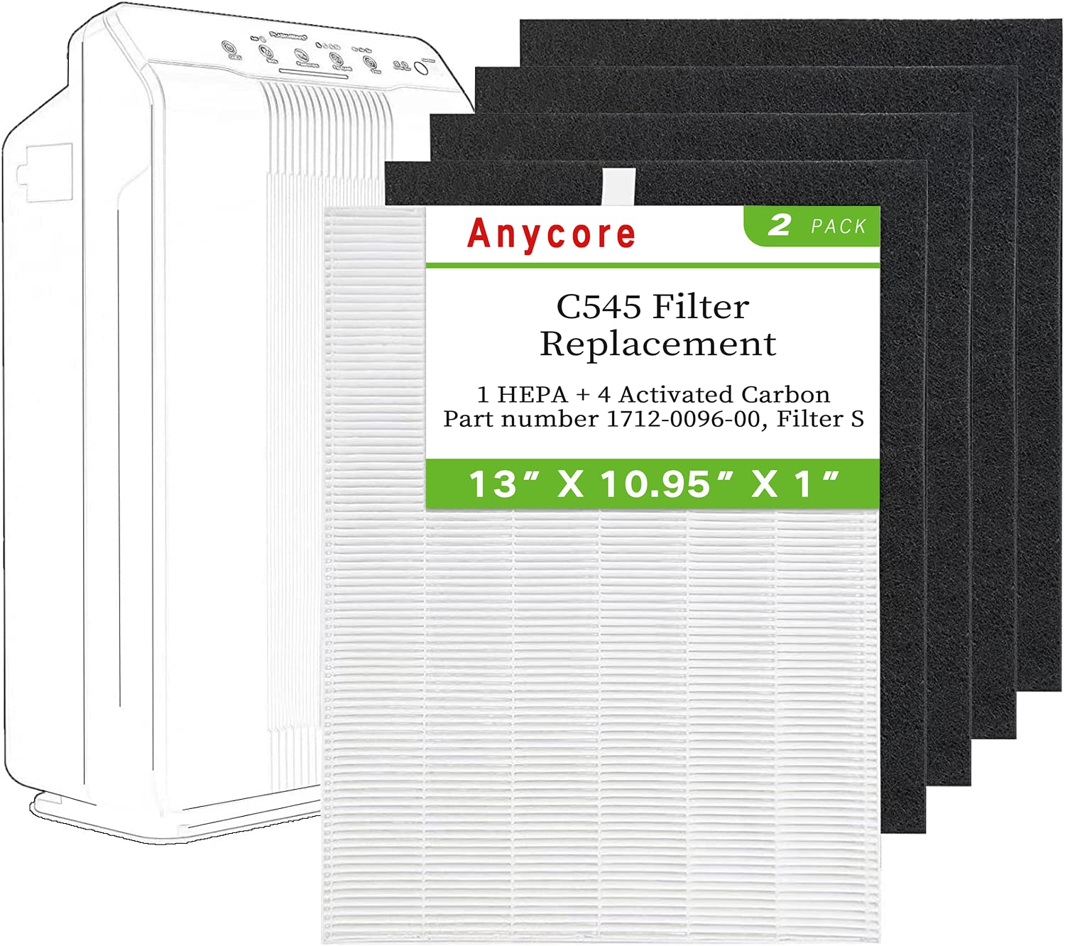 Filter Replacement for Winix C545, P150, B151 Replacement Filter H13 True HEPA Filter for winix air filter 1712-0096
