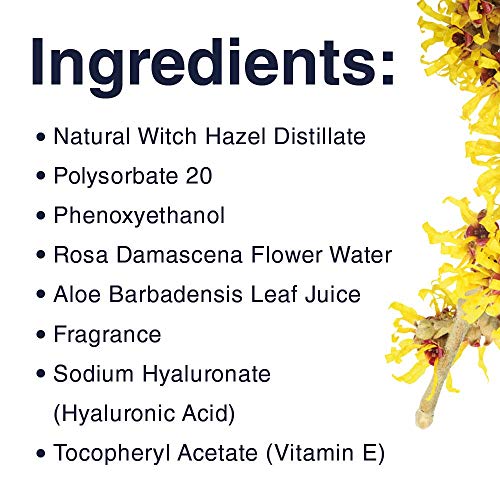 Dickinson's Enhanced Witch Hazel Hydrating Toner with Rosewater, Alcohol Free, 98% Natural Formula, 16 Fl Oz (Pack of 1)