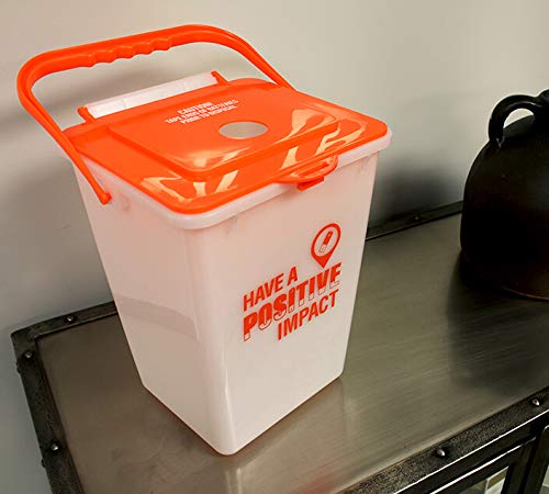 Busch Systems 5 Pack Battery Recycler - Indoor E-Waste Recycling Bin - Orange/Natural