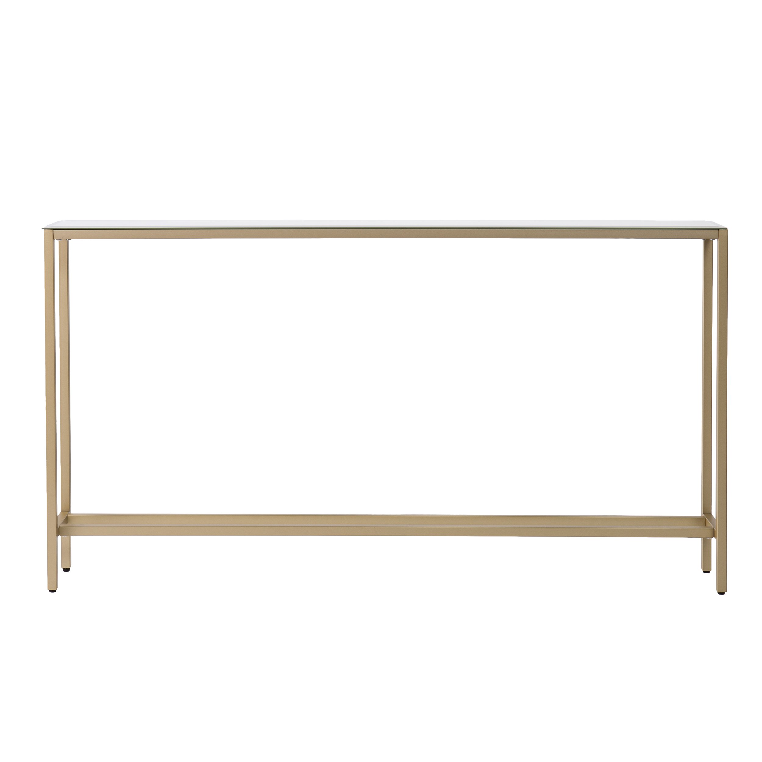 Furniture HotSpot Metal Skinny Console Table - Slim Profile w/Mirror Top (56x30)
