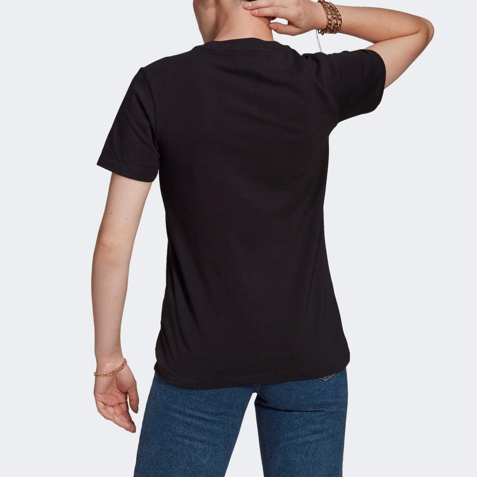 adidas Originals womens Trefoil Tee Shirt, Black, Large US