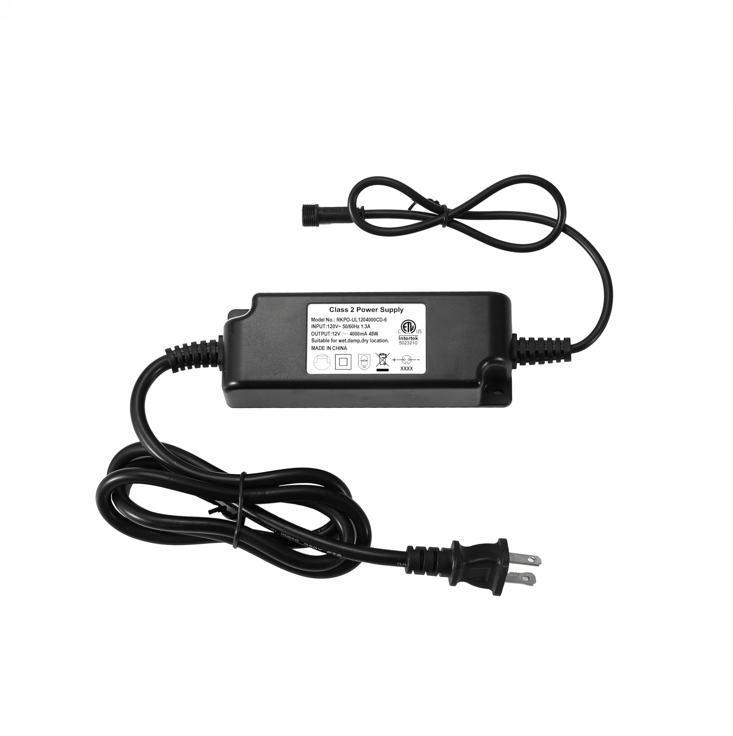 FVTLED Power Adapter Only for FVTLED Deck Lights, Transformer, Power Supply ETL Listed DC 12V 48W US Plug Only for FVTLED LED Deck Lights Kit