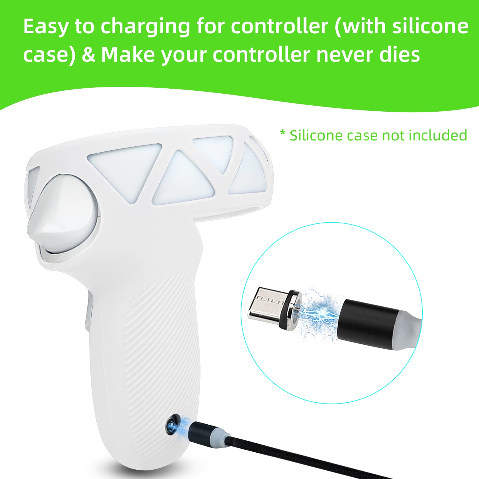 HiBloks Magnetic Controllers Charging for Oculus Quest 2, Charging Dock Replacement Parts Kit for Oculus Quest 2 Accessories with 2 Rechergeable Batteries, Battery Cover and USB-C Charger Cable