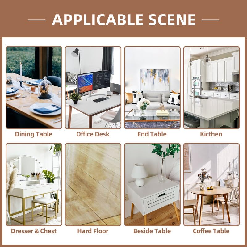 Warmstar Clear Table Cover Protector 24 x 48 Inch, 2mm Thick Plastic Table Cover Rectangle,PVC Clear Table Protector,Desk Protector Mat for Kitchen, Dresser, Writing Desk,Dining Room Table