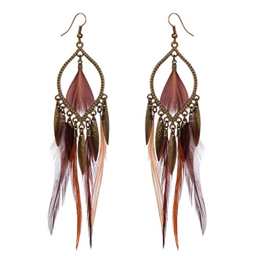 FXmimior Fashion Women Vintage Bohe Feather Earrings for Christmas Xmas Jewelry Women