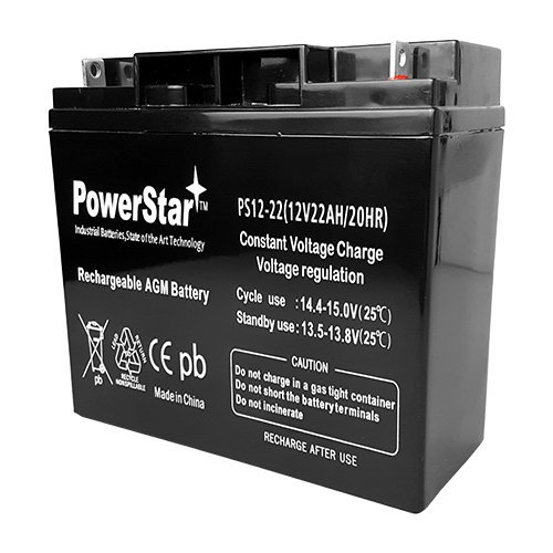PowerStar-12V 22AH SLA Battery replaces lcx1220p hr2212 np18-12b ps-12180 bp17-12 - 2PK