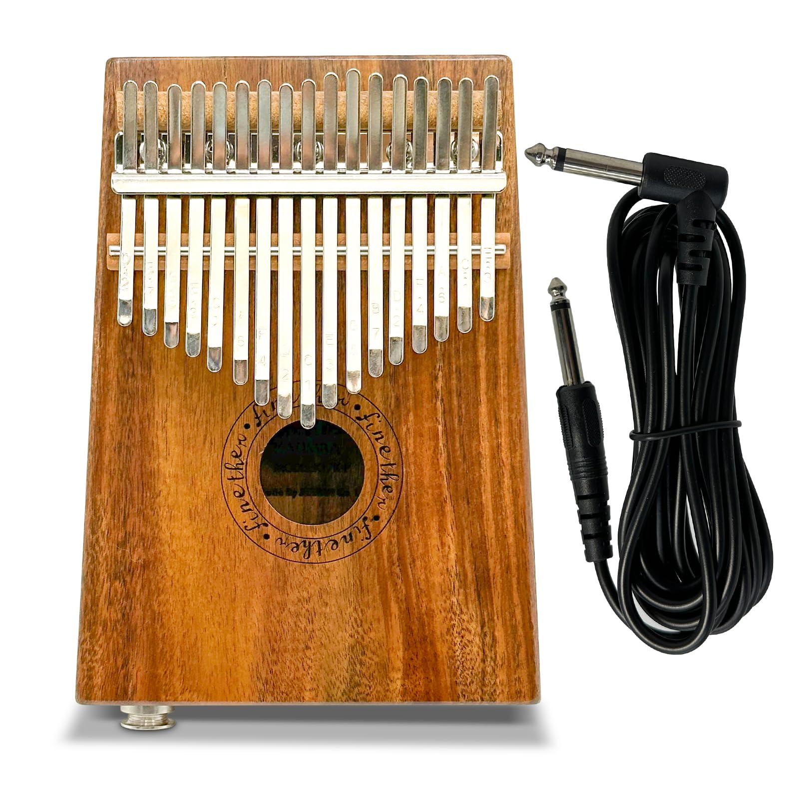 FINETHER Thumb Piano Kalimba with Audio Jack, 17 Key Koa Wood Calimba Finger Harp Piano Musical Instrument Birthday Christmas Thanksgiving Gift for Kids, Adults and Beginners
