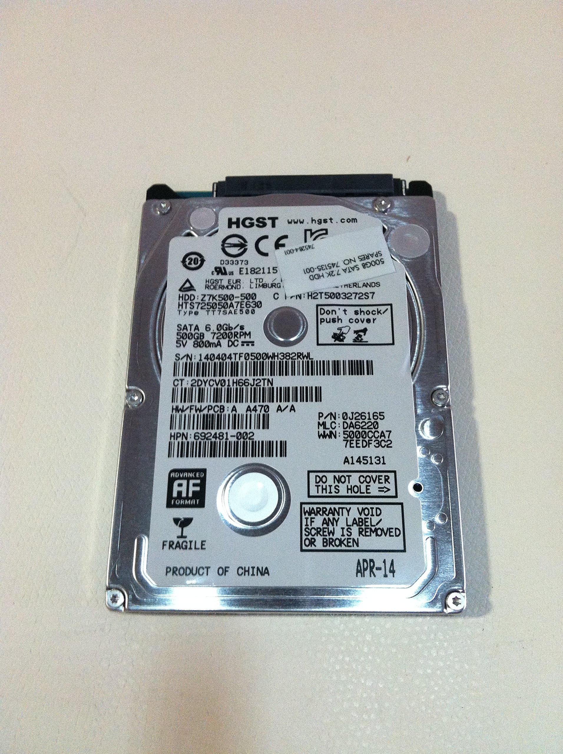 HP 692481-002 500GB 7MM SATA600 7.2K HDD