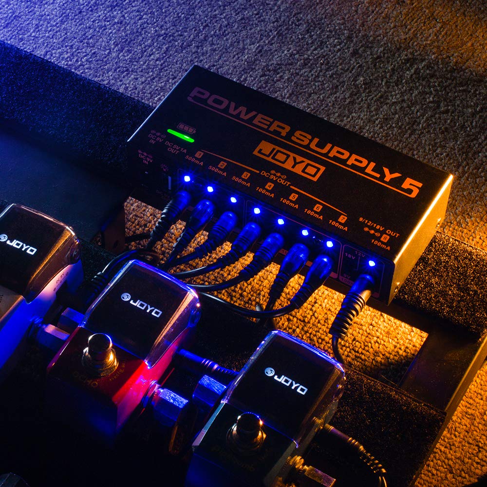 JOYO JF-12 Voodoo Octave Germanium 60's Fuzz Pedal Bundle with JP-05 Pedal Power Supply Built-in Rechargeable Battery