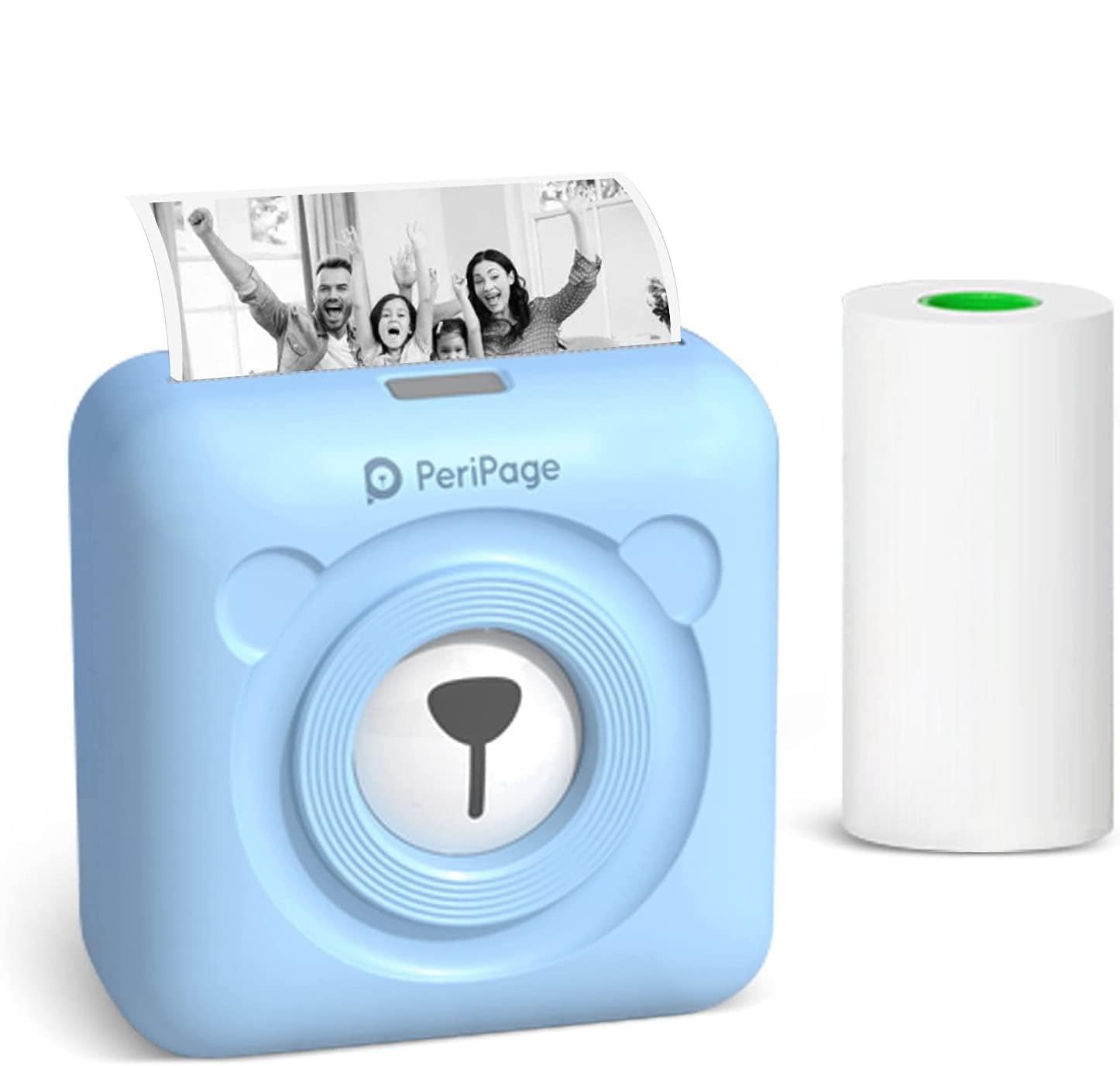 Buyounger Mini Printer, Mini Sticker Printer for iPhone Android Phone, Pocket Printer for Photo Picture Home Office Label Notes QR Code (Blue)