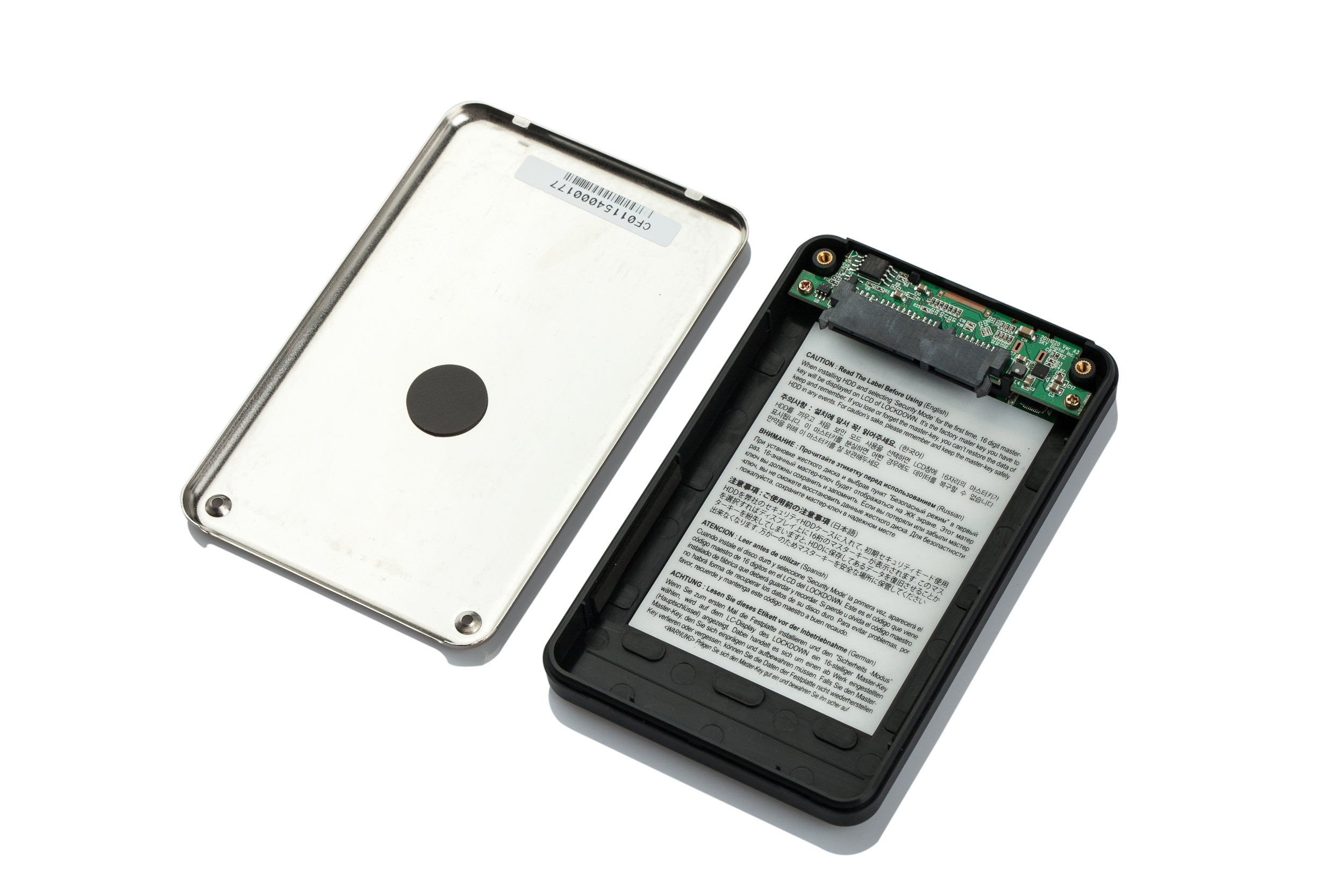 FahanTech Made in Korea - Upgraded SATA III Lockdown Series AES 256-bit Hardware Encrypted Hard Drive Enclosures (SATA III Metal-Black)