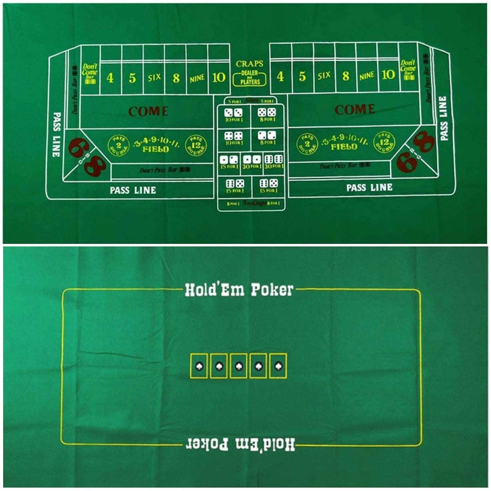 Cyber-Deals Play Like A Pro Craps Pack - Includes 2-Sided Craps & Poker Layout, Authentic Nevada Casino Table-Played Dice, Advanced Instructional Tutorial DVD