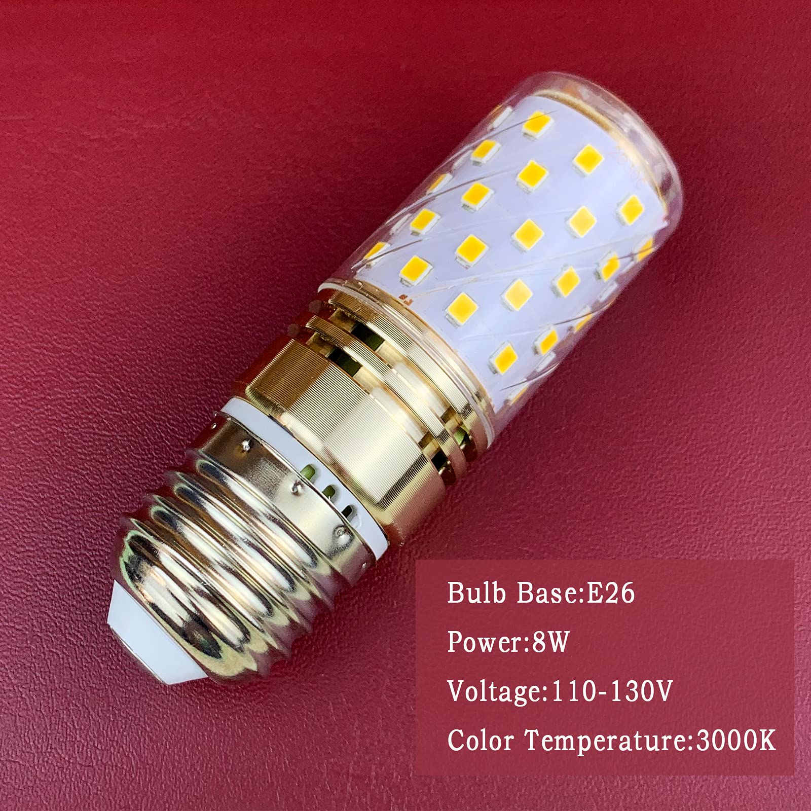 6-Pack E26 Led Bulb, 3000k Light Bulbs for Chandelier, Flicker Free Led Light, Bright Light Bulbs Equivalent to Incandescent 80 watts(Not dimmable)