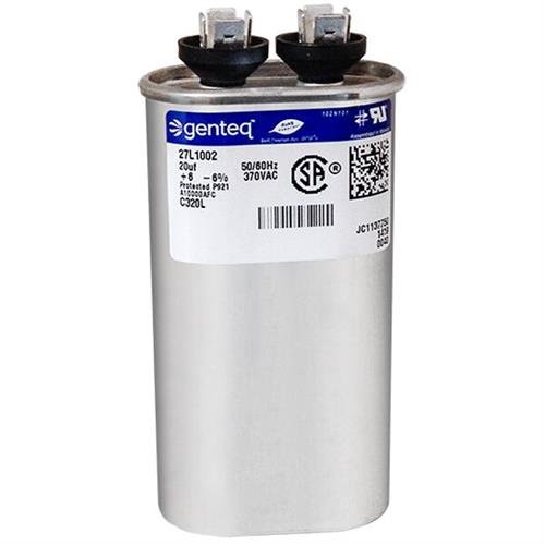 GE Genteq Oval Capacitor 20 uf MFD 370 Volt 27L1002BZ3 27L1002