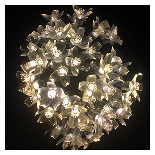HUADA Solar Flower String Lights Outdoor,Waterproof LED Morning Glory Flower Solar Fairy String Lights for Gardens Homes Christmas Party Holiday Decorations