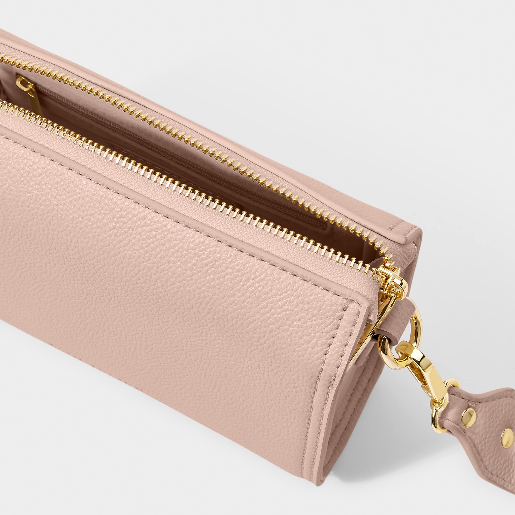 KATIE LOXTON Zana Womens Medium Vegan Leather Convertible Crossbody Handbag Purse Pale Pink