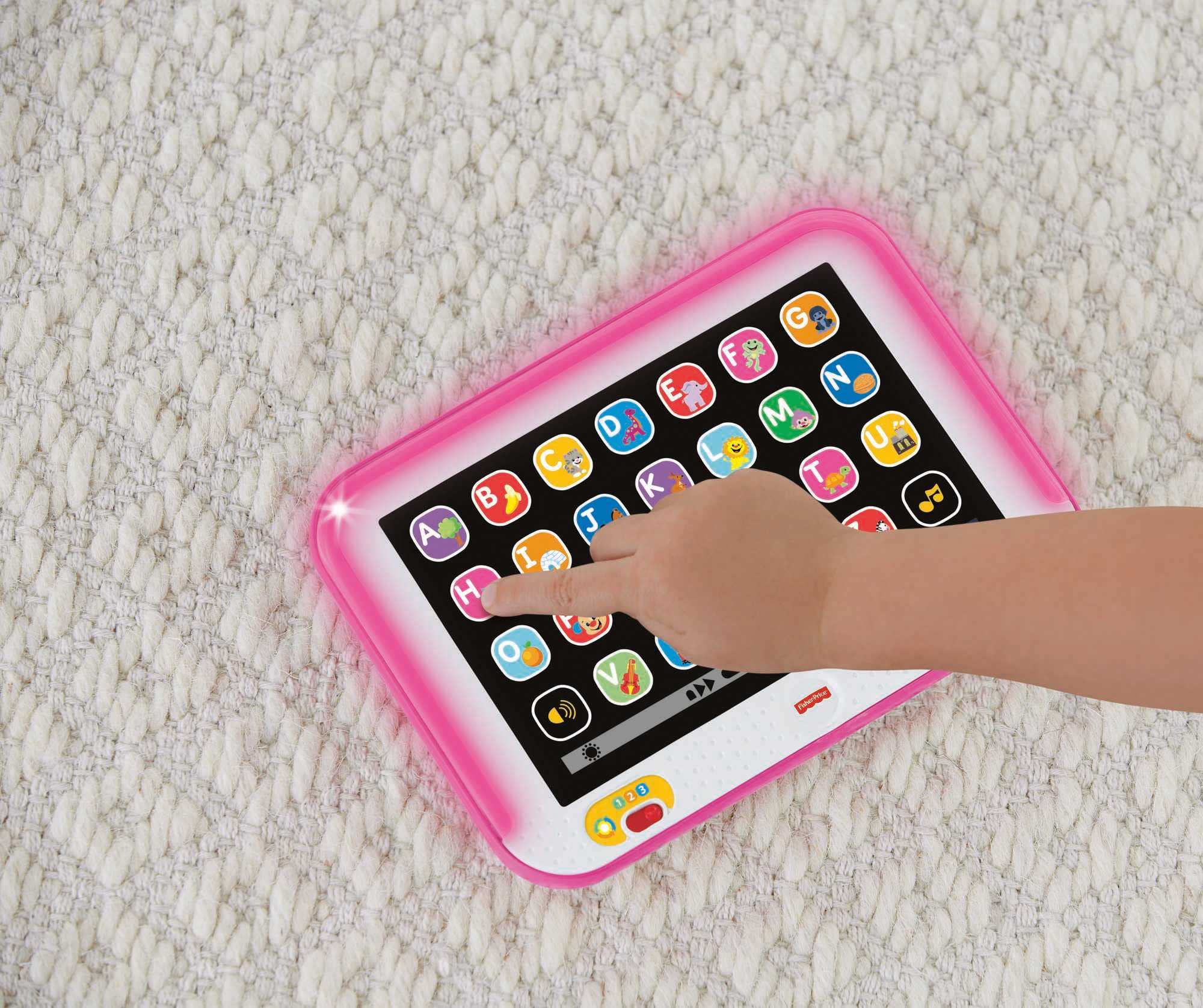 Fisher-Price Toddler Learning Toy Laugh & Learn Smart Stages Tablet with Lights & Music for Early Pretend Play, Pink, for Infants Ages 1+ Years