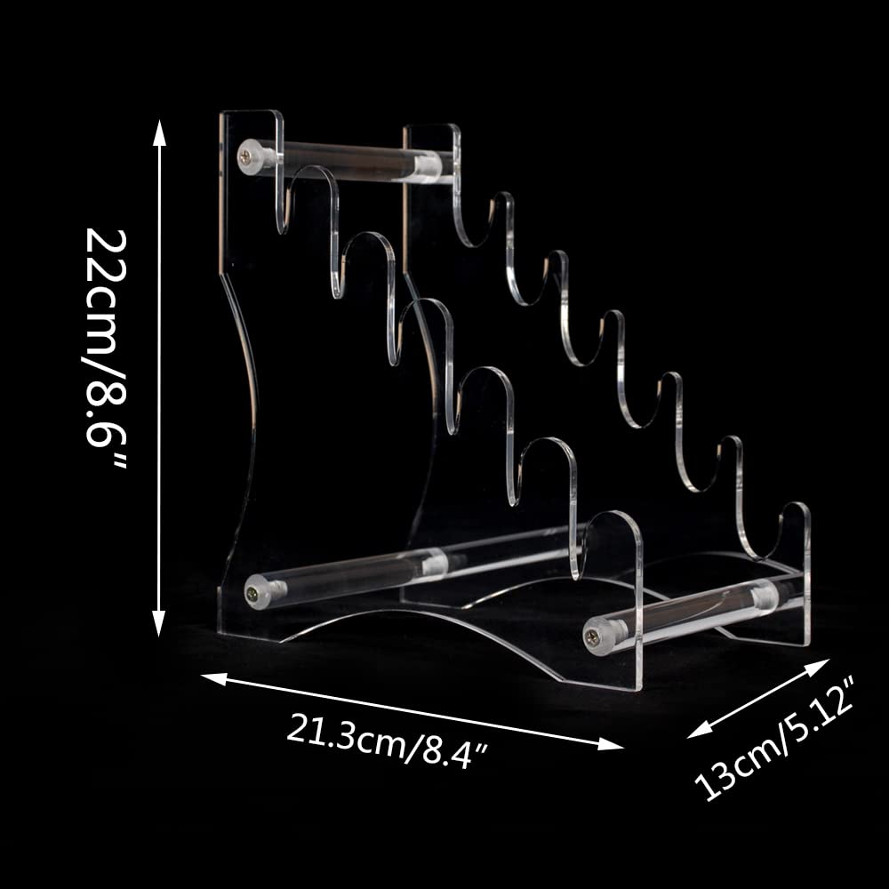 HHUXIUE Knife Display Stand,Knife Display,Acrylic Knife Display Case,Suitable for dagger, EDC, mini knife. Holds 6 pocket knives(transparent)