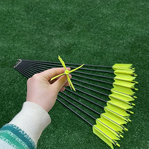 6/12pcs Archery Carbon Arrows 30" Bow Target Hunting Arrow 4 Turkey Feather (Green,12pcs)