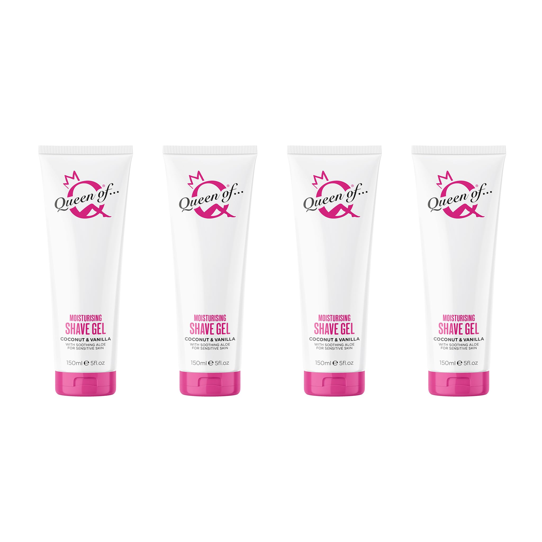 Queen of Ooh la la! Sensitive Moisturising Coconut and Vanilla Shaving Gel For Women 150ml QUAD PACK