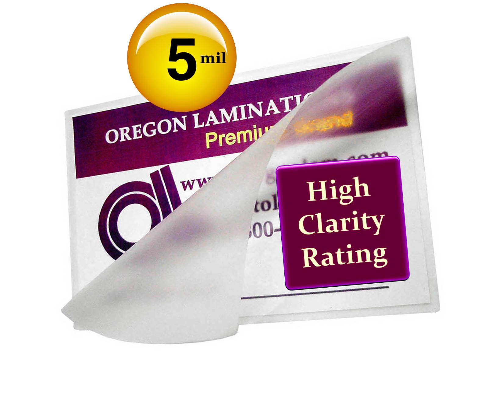 Key Card Laminating Pouches 2-1/2 x 3-7/8 Laminator Sleeves 5 Mil Qty 100